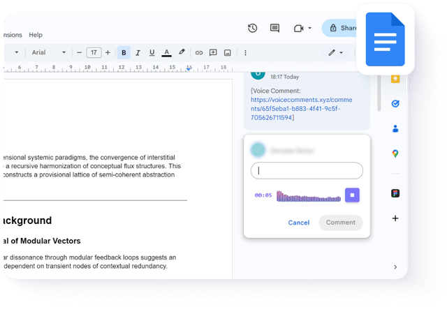 FAST voice notes for Google Docs / Spreadsheet